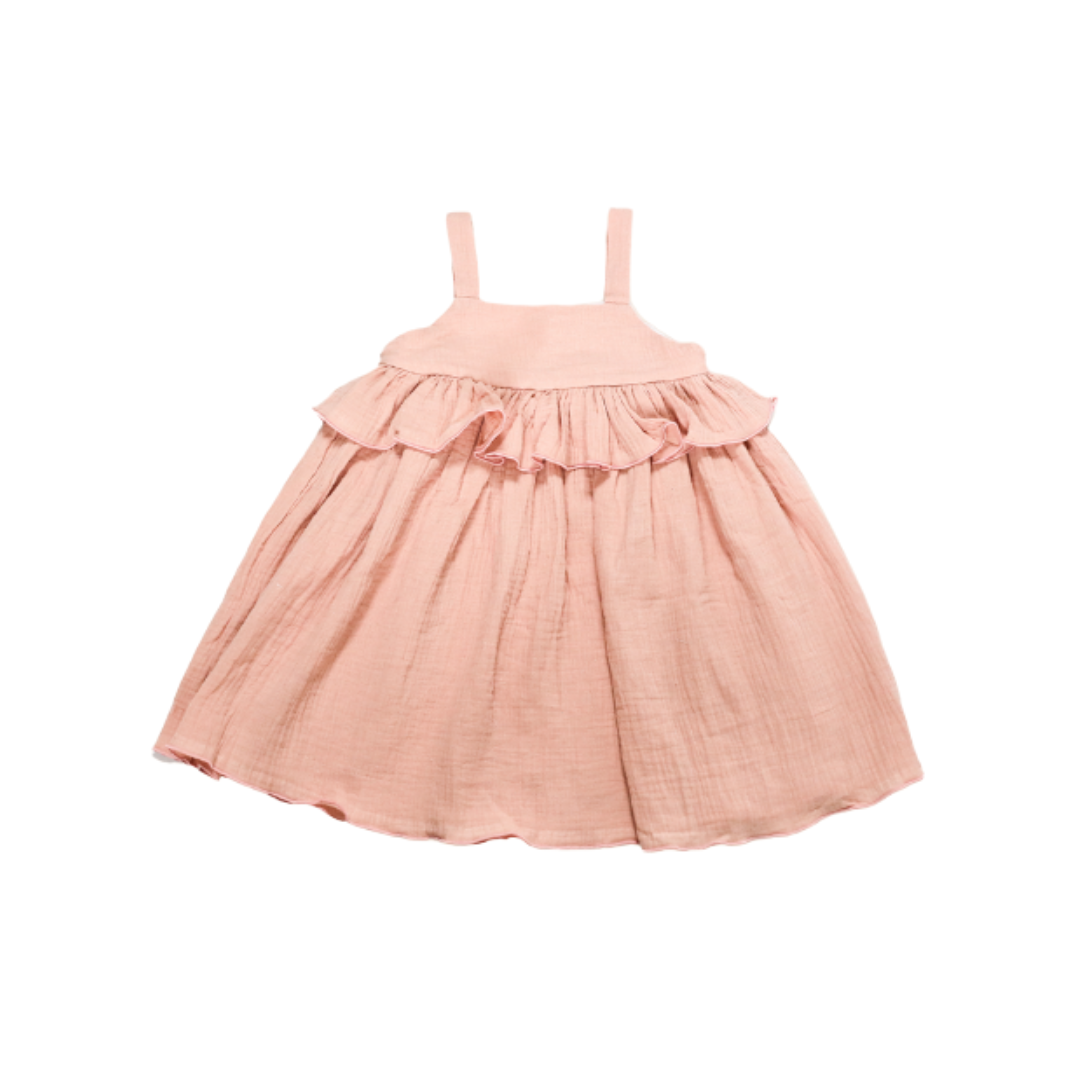 Sleeveless Dress | Pink Muslin | Be Girl Clothing